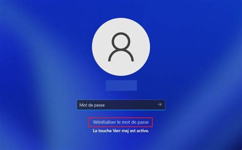 Windows 11 réinitialiser le mot de passe du compte à partir de l écran