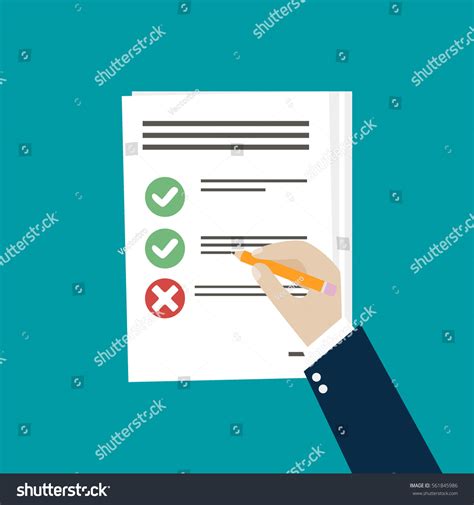 Hand Holding Business Paper Checklist Pencil Stock Vector Royalty Free