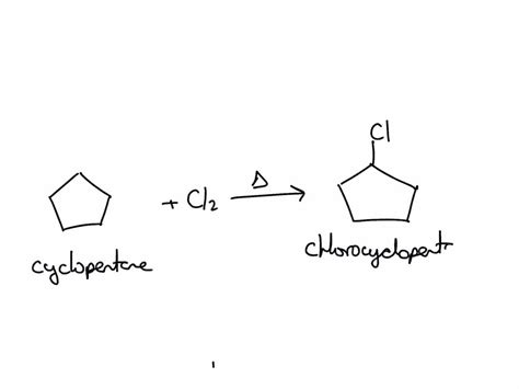 Solved The Product Of The Reaction Between Cyclopentane And Chlorine