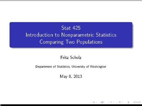 stat 425 introduction to nonparametric statistics comparing two