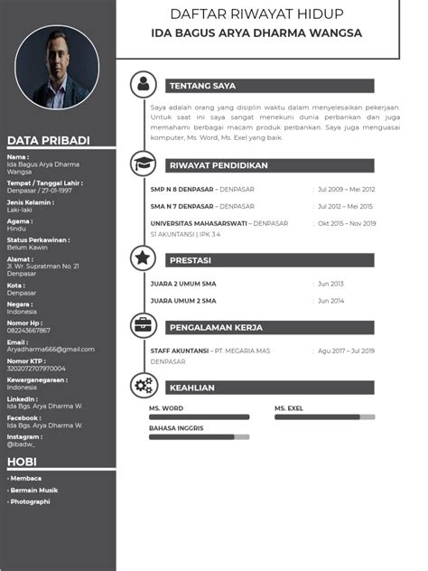 Contoh Cv Terbaik Yang Dilirik Hrd 11 Contoh Cv Menarik Yang Bisa