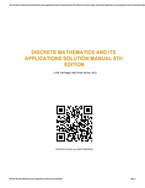 discrete mathematics and its applications solution manual 5th edition by c882 issuu