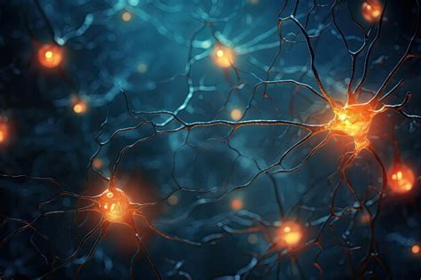 Microscópica de la red neuronal células cerebrales sistema nervioso