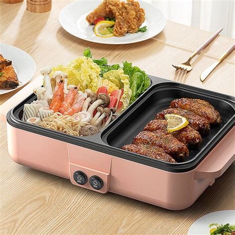 PANCI LISTRIK Hot Pot BBQ 2 IN 1 PANGGANG GRILL SHABU REBUS Lazada