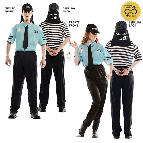 Comprar DISFRAZ DOBLE FUN POLICIA LADRÓN UNISEX ADULTO Online Tienda
