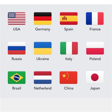 G Countries Flags Major World Advanced Vector Image Off