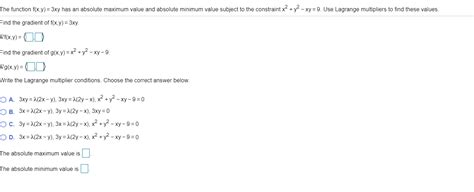 solved the function f x y 3xy has an absolute maximum