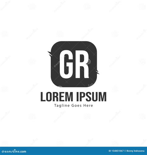 Plantilla De Logotipo GR Inicial Con Marco Moderno Ilustración