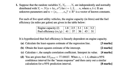 solved 1 suppose that the random variables y1 y2 … yn are