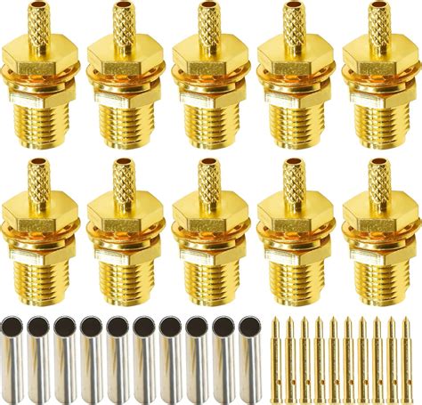 RP SMA Female Plug Crimp Connector TUOLNK Reverse Polarity SMA Female