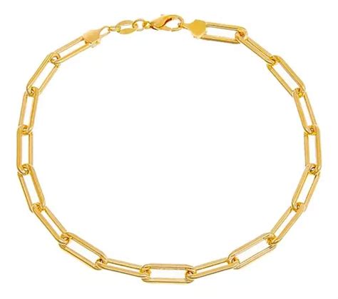 Pulsera Pulso Esclava Paperclip Mm Cm Oro K Italiano