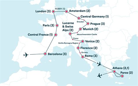 Europe Trip Map