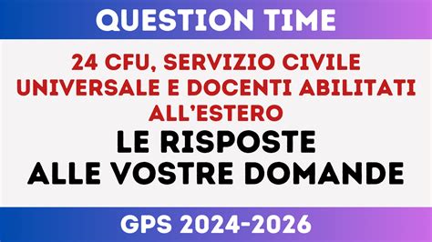 Graduatorie GPS 2024 26 Gli Inutili 24 CFU Il Servizio Civile
