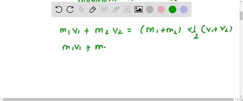 solved object a of mass m1 is moving at a velocity v1 to the right it collides and sticks to