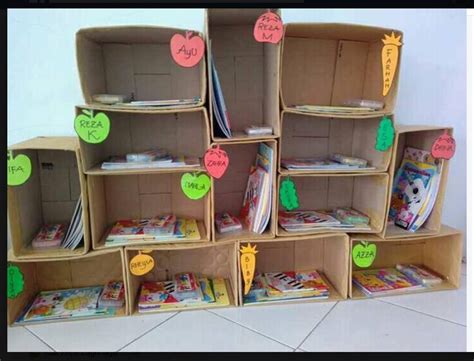 Rak Buku Cantik Dari Kardus Bekas Dunia Belajar Anak