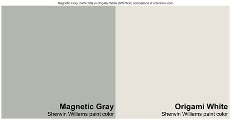 Sherwin Williams Magnetic Gray Vs Origami White Color Side By Side