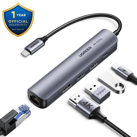 Ugreen CM418 Ultra Slim 5 In 1 USB C Hub 10919 Penguin Bd