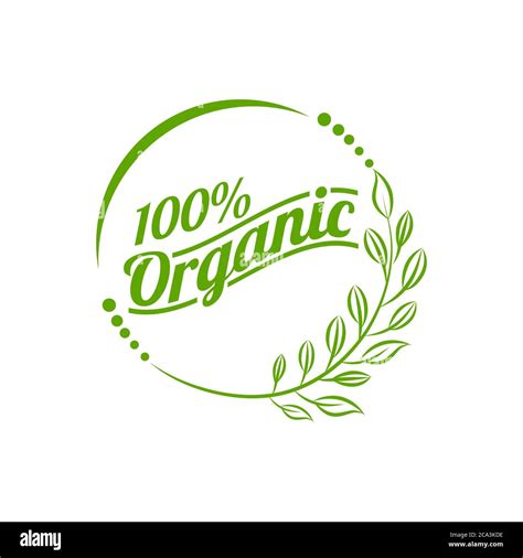 100 Natural And Organic Logo Template Vector Health Badge Design Stock