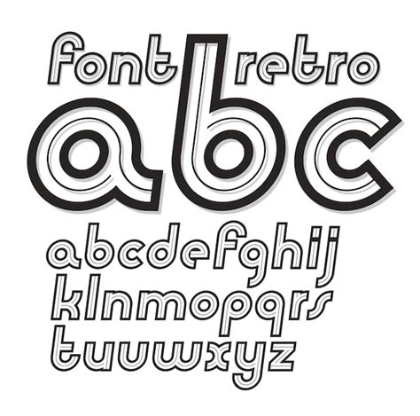 Conjunto De Letras Del Alfabeto Ingl S En Min Sculas Retro Cursivas