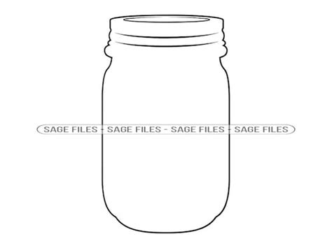 Mason Jar Outline 2 SVG Mason Jar Svg Mason Jar Clipart Etsy