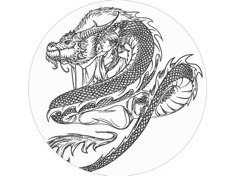 A Black And White Drawing Of A Dragon