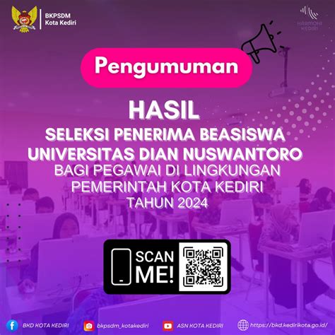 Pengumuman Hasil Seleksi Penerima Beasiswa UDINUS Bagi ASN Pemerintah