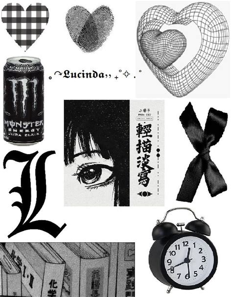 Black And White Collage With Various Items In The Shape Of Heart Clock