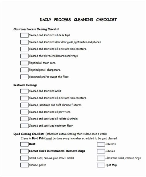 35 Daycare Cleaning Checklist Templates Hamiltonplastering