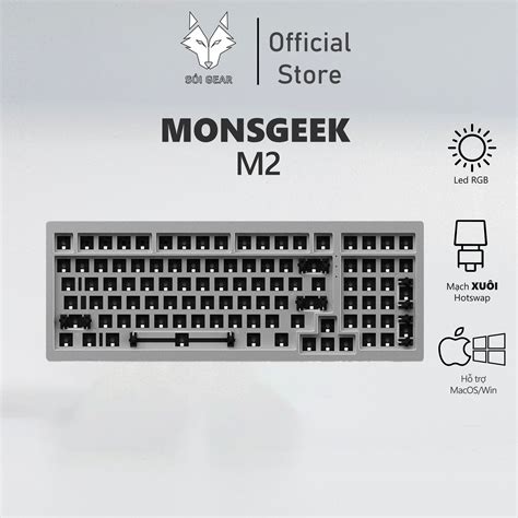 Bán KIT Bàn phím cơ Monsgeek M2 Case nhôm RGB Mạch xuôi Hotswap