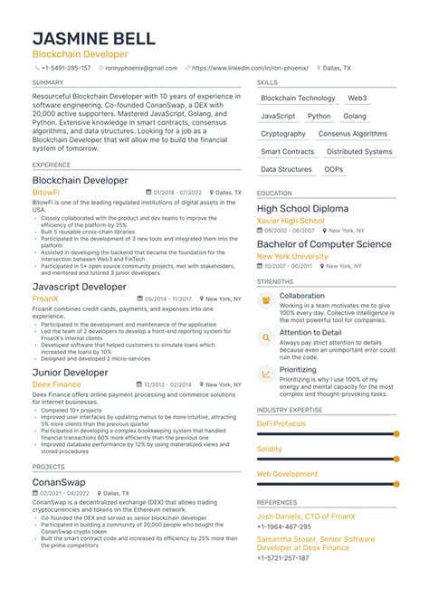 5 Blockchain Developer Resume Examples Guide For 2024