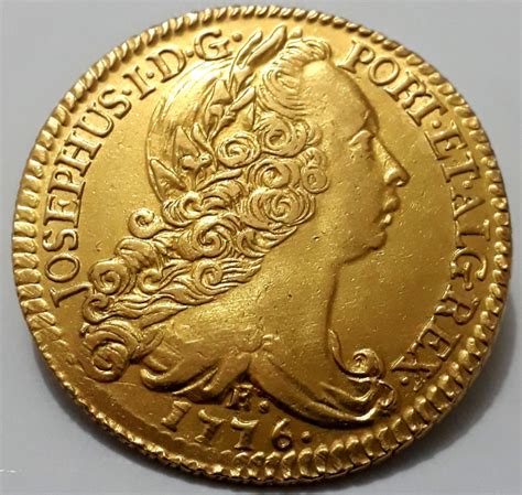 Moeda de Ouro do Brasil 6400 Réis 1776R Soberba cat