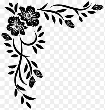 Esquinas 752 Marco Floral Negro Png PNGEgg