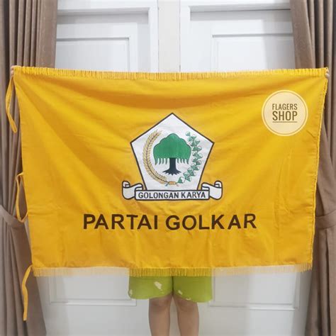 Jual BENDERA PATAKA PARTAI GOLKAR 90x135 CM FULL BORDIR Di Lapak