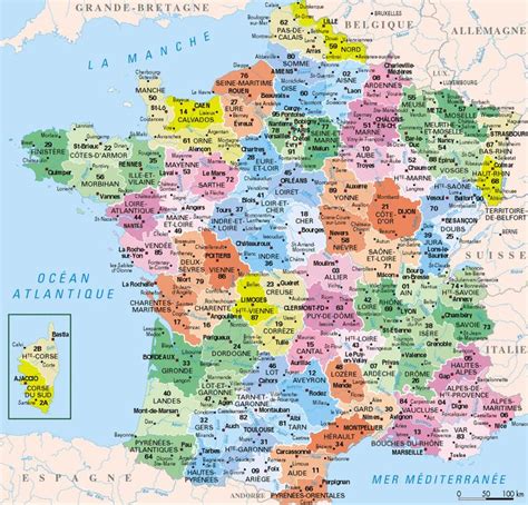 Liste des Départements français Informations Officielles 2021