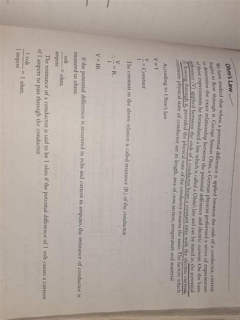 State And Prove Ohm S Law EduRev Class 10 Question