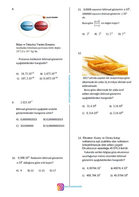 ÜSLÜ SAYILAR TEST 4 Test Matematik