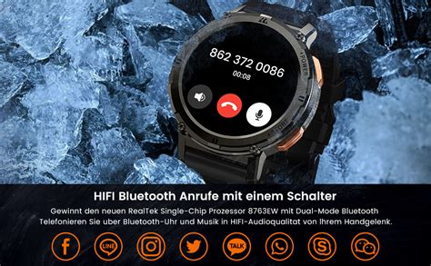 TESOFIT Smartwatch Herren 1 43 Zoll AMOLED Display 60 Tage Batterie