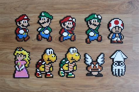 Mario And Luigi Characters Perler Beads Hama Beads Etsy
