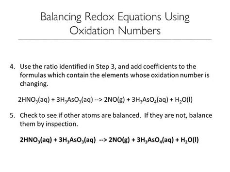 Balancing Redox Reactions Using Oxidation Numbers Grade Chemistry