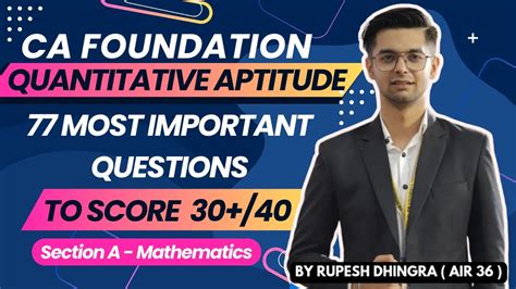 Important Questions To Score 30 40 In CA Foundation June 2024 Sept 24
