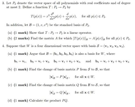 solved 3 let p2 denote the vector space of all polynomials