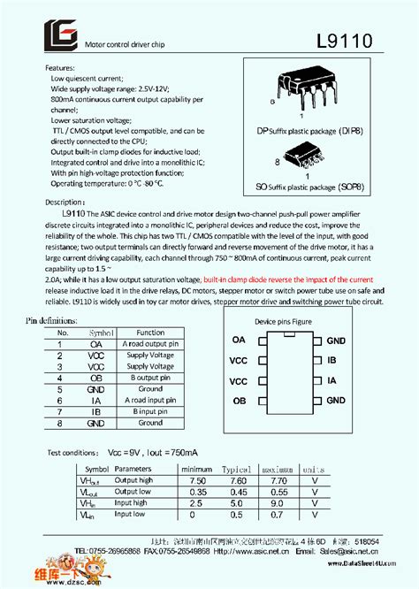 l9110 7748969 pdf datasheet download ic on line