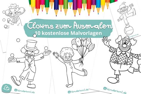 Clowns Zum Ausmalen 10 Malvorlagen Wunderbunt De