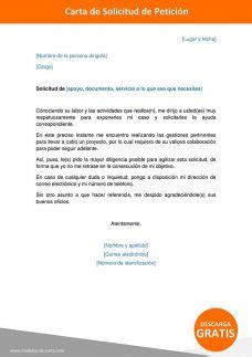 Ejemplos de Carta de Petición en Word Modelo Formal 2023