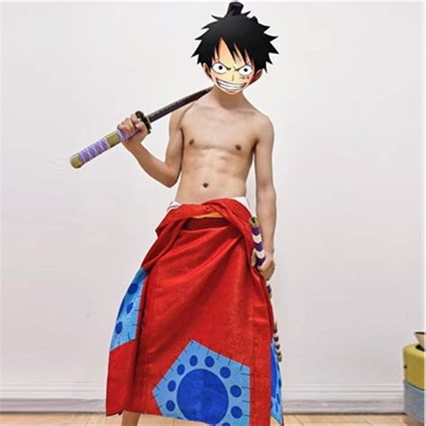One Piece Wano Country Monkey Luffy Cosplay Costume Kimono Tenues