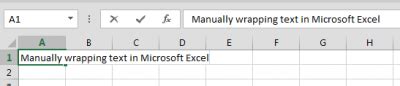 Manually Wrapping Text In A Cell