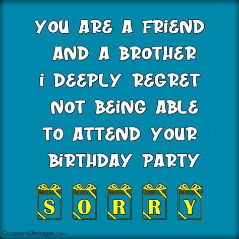 Sorry Messages For Not Attending Birthday Party Apology Letter