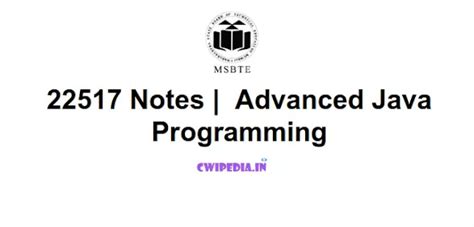 22517 notes pdf advanced java programming msbte