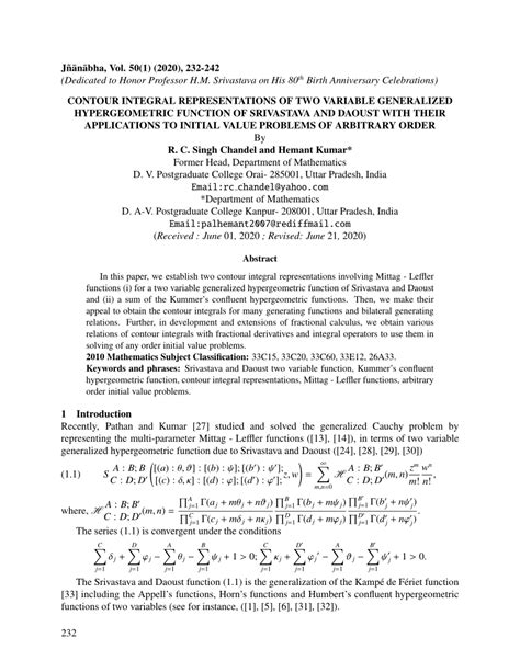 pdf contour integral representations of two variable generalized hypergeometric function of