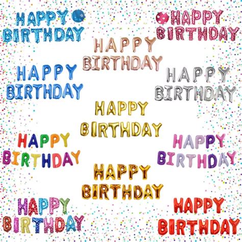 13 TLG HAPPY Birthday Folienballons Buchstaben Luftballons Geburtstag